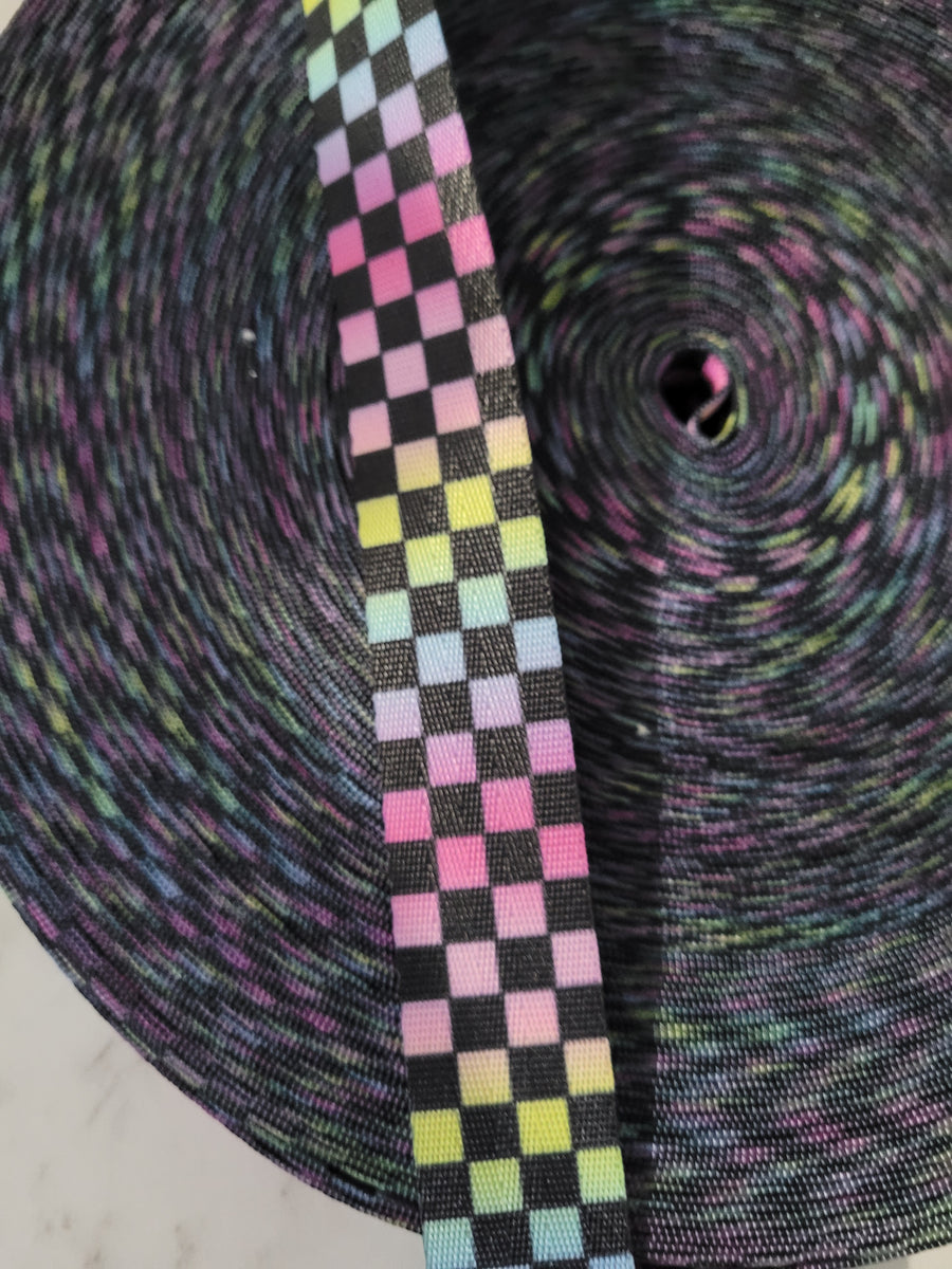 Rainbow Checkered Black and White Seat Belt Webbing – At The Sewing Room